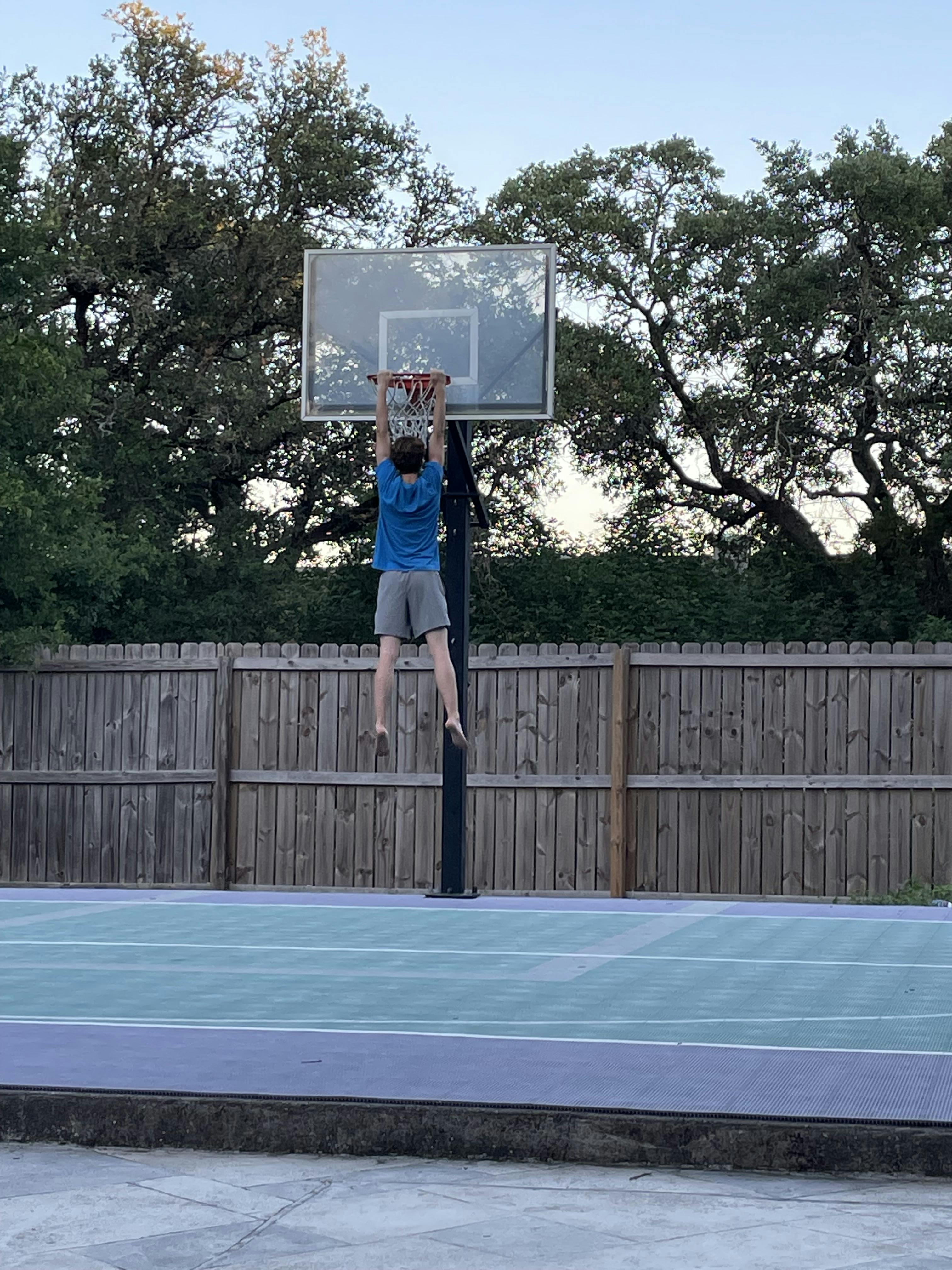 Suburban Respite: Pool With Waterfall, And Spa. Sport Court With ...